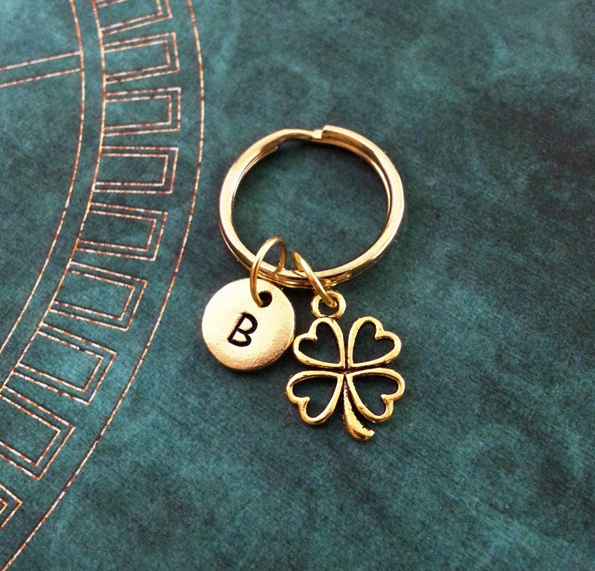Four Leaf Clover Keychain VERY SMALL Keyring St. - Etsy