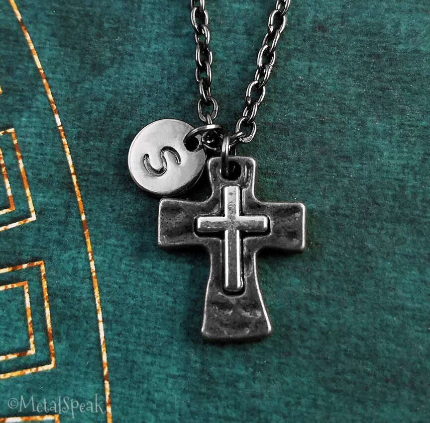 Cross Keychain VERY SMALL Black Cross Keyring Charm Christian - Etsy