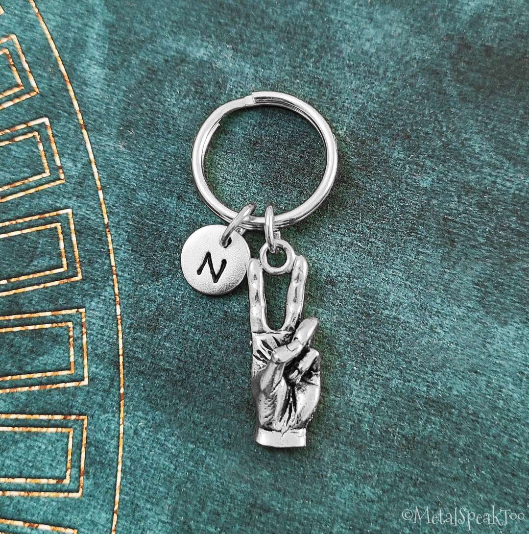 Peace Sign Keychain SMALL Peace Sign Charm Keychain Hippie Keychain ...