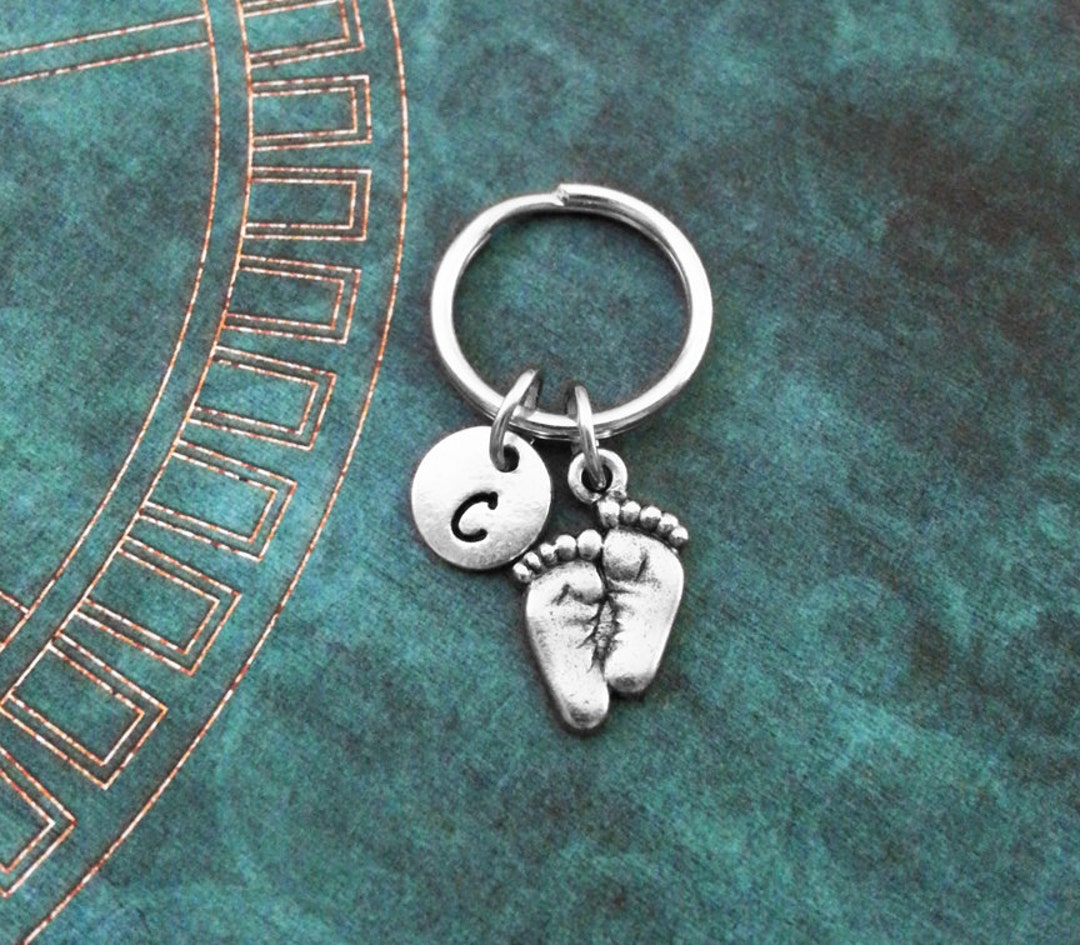 Footprints Keychain VERY SMALL Baby Feet Keychain Foot Keychain ...