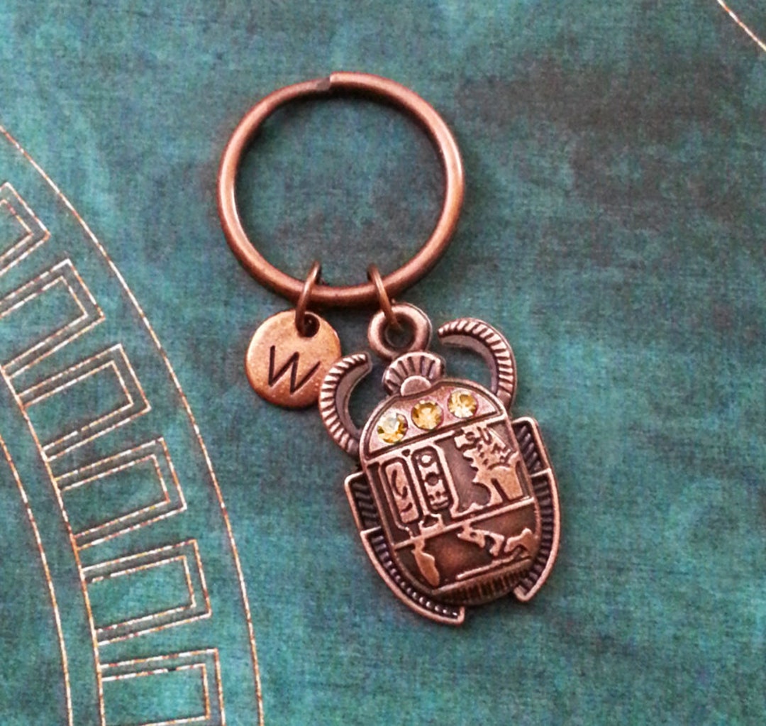 Scarab Keychain SMALL Scarab Beetle Keyring Personalized Keychain ...