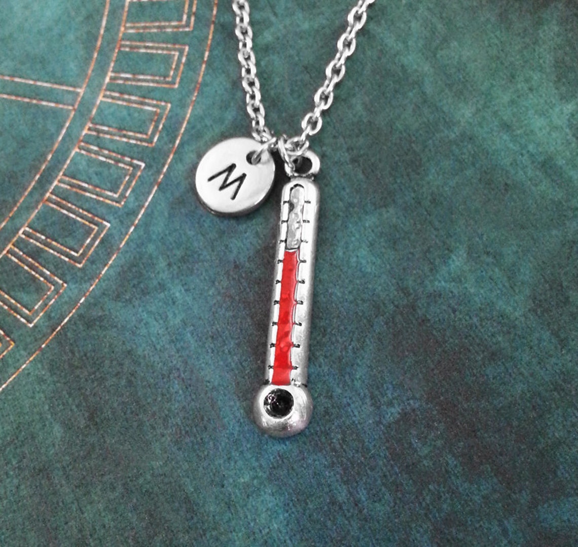 Thermometer Keychain SMALL Red Thermometer Keyring Doctor Keychain ...