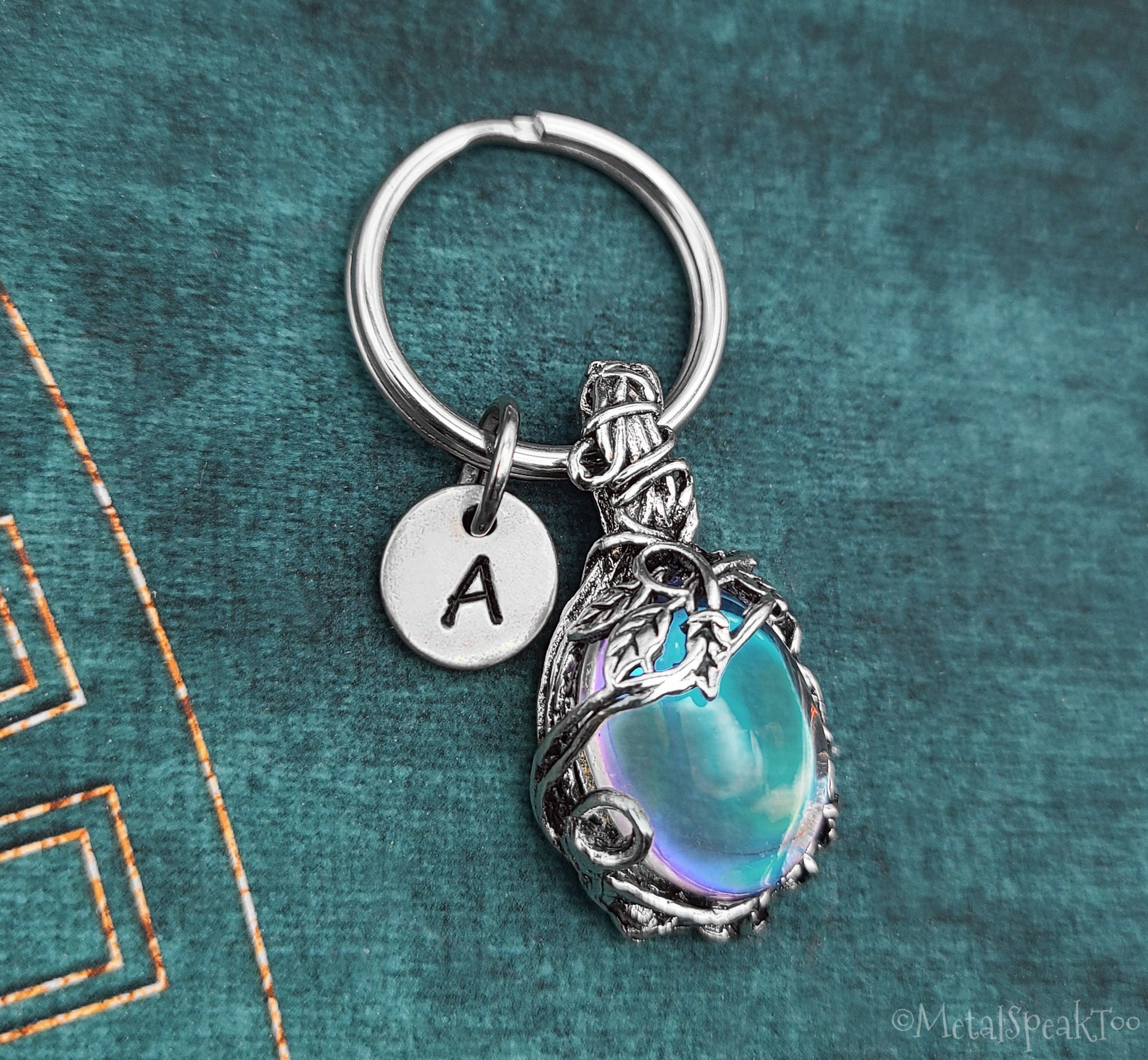 Amulet Keychain SMALL Clear Blue Gem Keychain Magic Keychain - Etsy