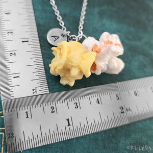 Popcorn Keychain SMALL Buttered Popcorn Keyring Personalized Initial ...