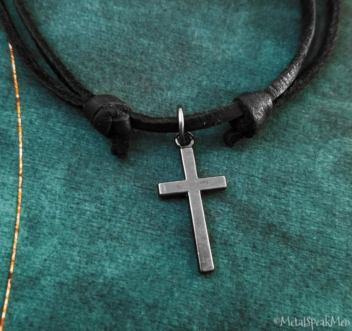 Cross Keychain VERY SMALL Black Cross Keyring Charm Christian Keychain ...
