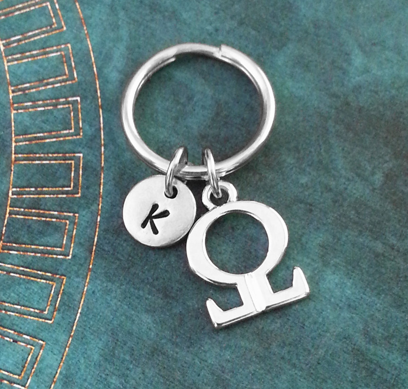 Omega Keychain SMALL Greek Letter Keychain Greek Alphabet - Etsy