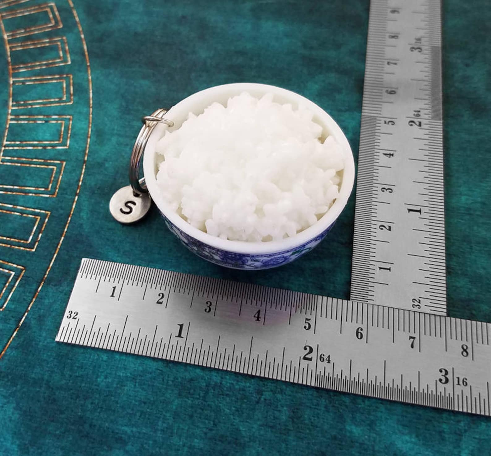 Rice Keychain LARGE Rice Bowl Keychain Rice Keychain Chinese - Etsy