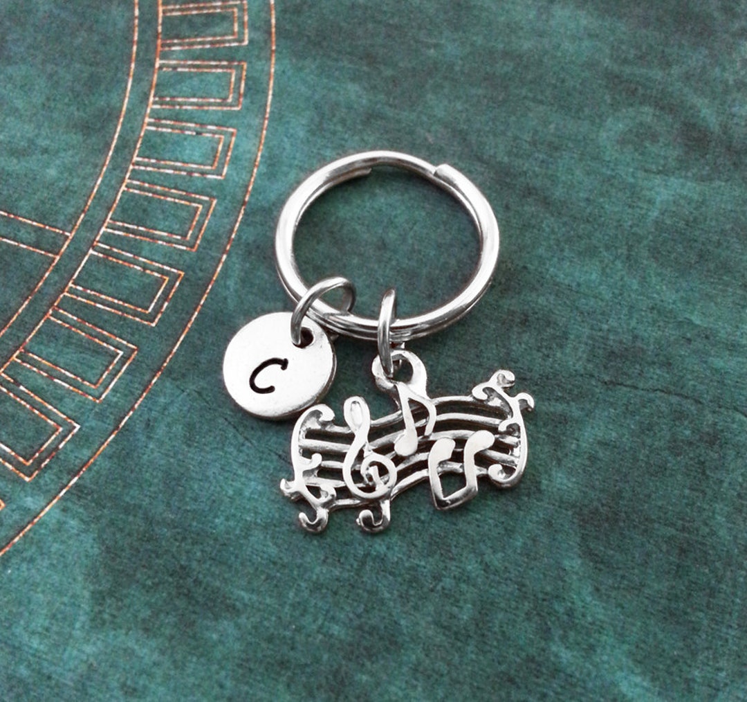 Sheet Music Keychain VERY SMALL Music Notes Keychain Personalized ...