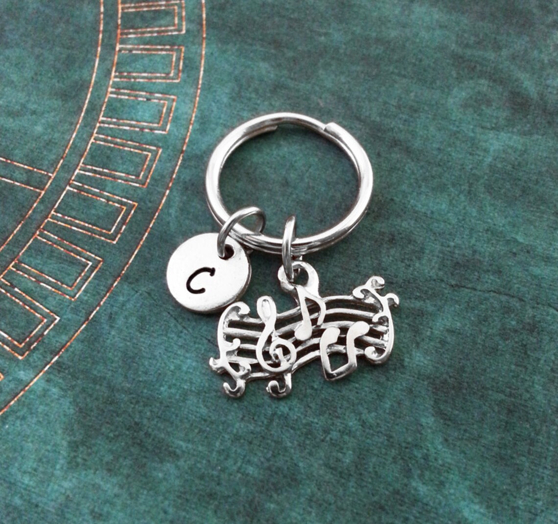 Sheet Music Keychain VERY SMALL Music Notes Keychain - Etsy