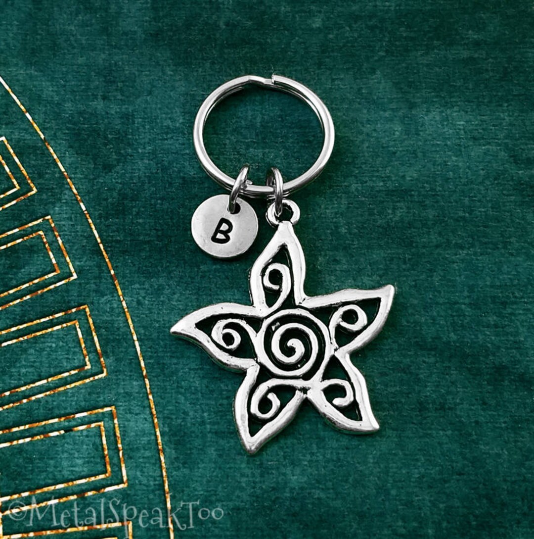 Star Keychain SMALL Star Keyring Star Spiral Star Charm Keychain Star ...