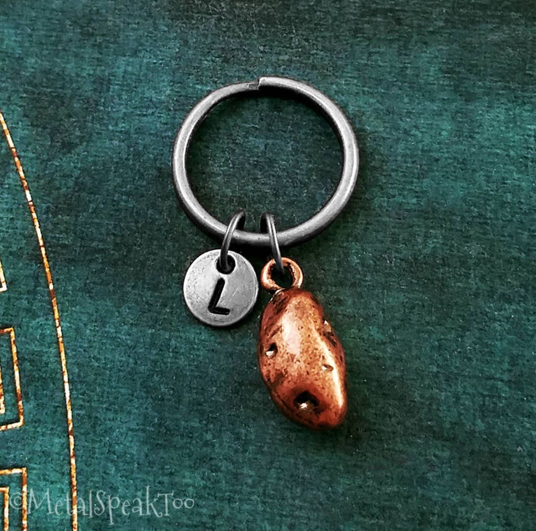 Potato Keychain VERY SMALL Copper Sweet Potato Keyring Potato Charm ...
