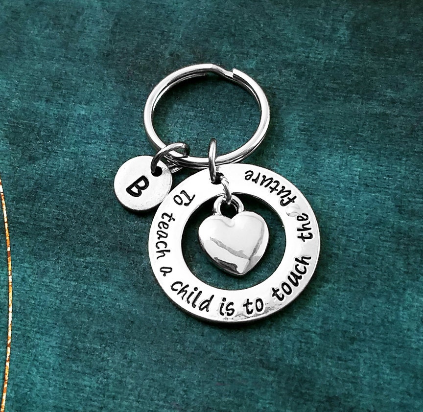 To Teach a Child is to Touch the Future Keychain Teacher | Etsy