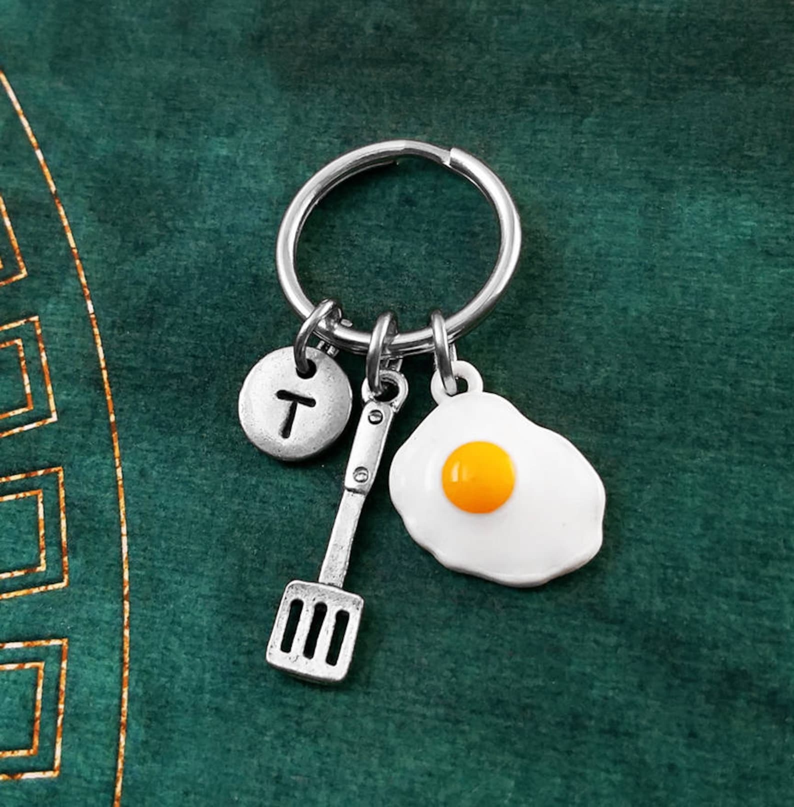 Egg Keychain VERY SMALL Fried Egg Keyring Sunny Side up Egg Charm ...