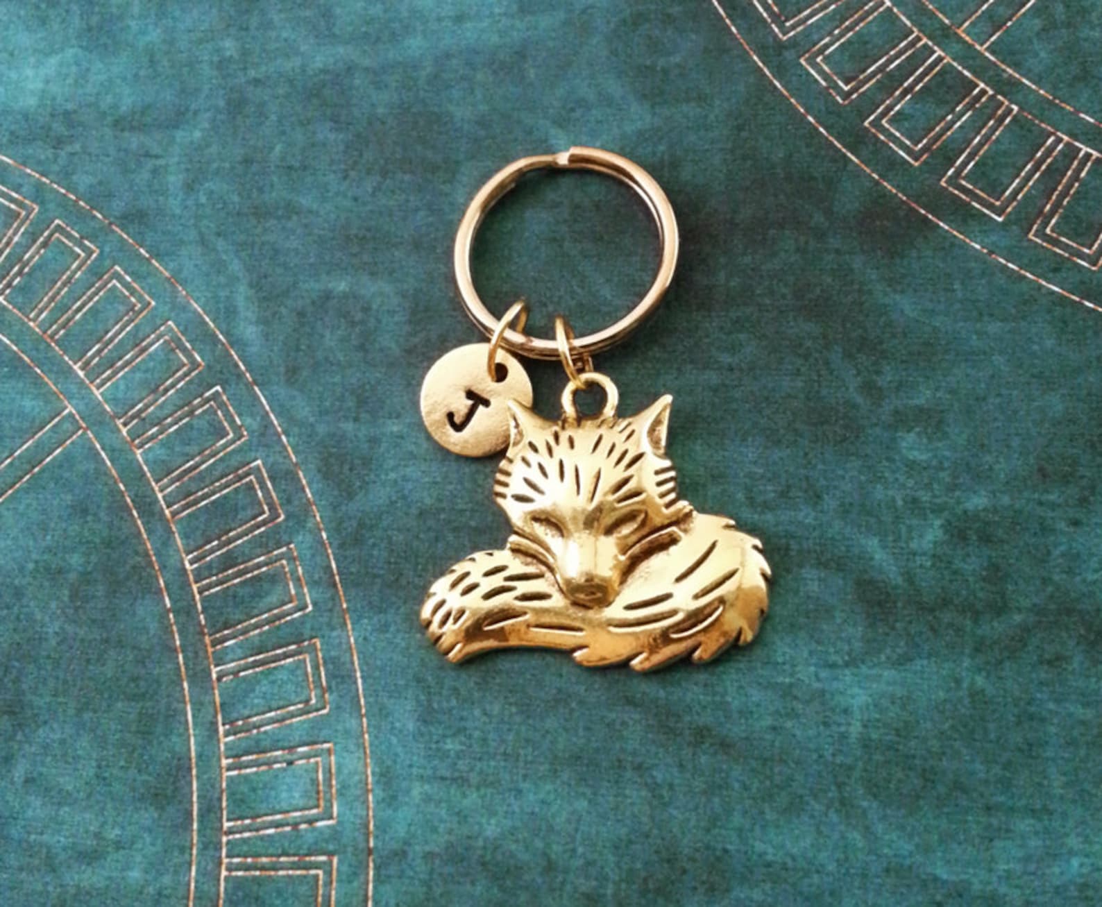 Fox Keychain SMALL Gold Fox Keyring Personalized Keychain | Etsy