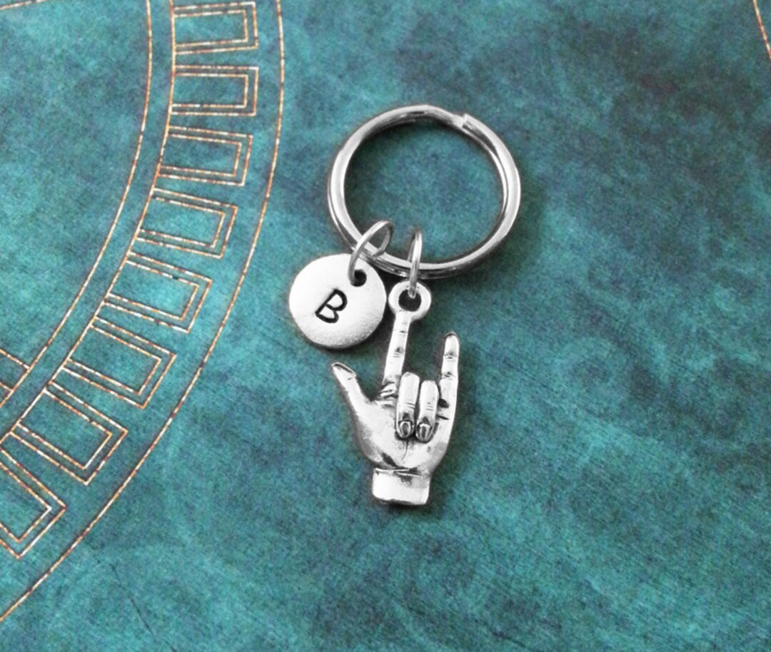 I Love You Keychain VERY SMALL Sign Language Keychain Deaf Awareness ...