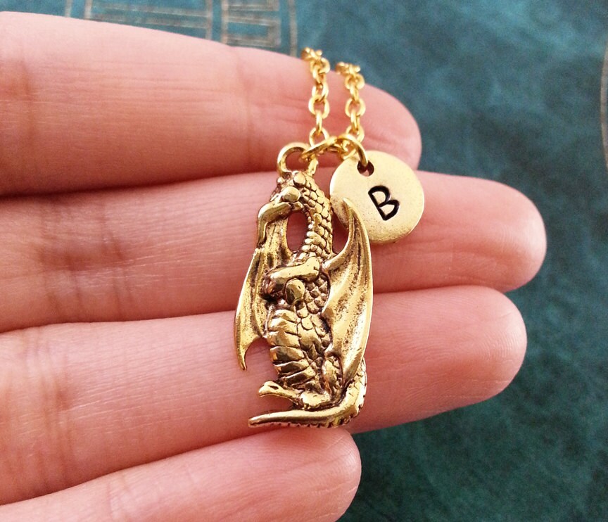 Dragon Keychain VERY SMALL Gold Dragon Keyring Personalized - Etsy