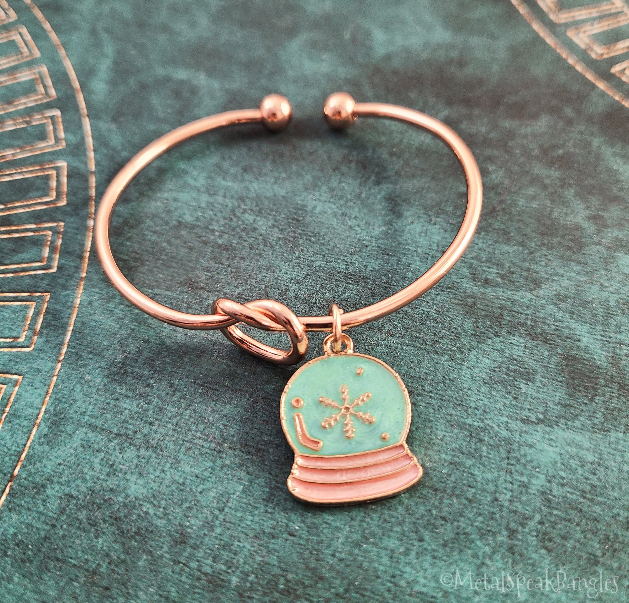 Snow Globe Keychain SMALL Blue Snow Globe Charm Keychain | Etsy