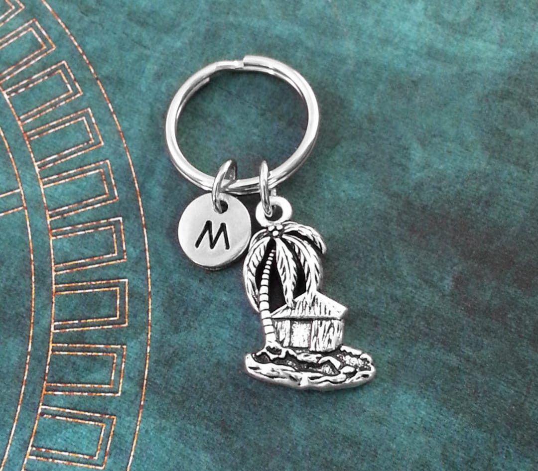 Hut Keychain SMALL Beach Hut Keyring Beach Keychain Beach Gift Tropical ...