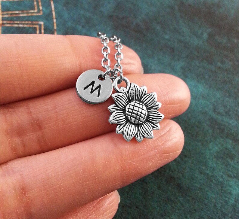 Sunflower Keychain VERY SMALL Silver Sunflower Keyring Flower Keychain ...