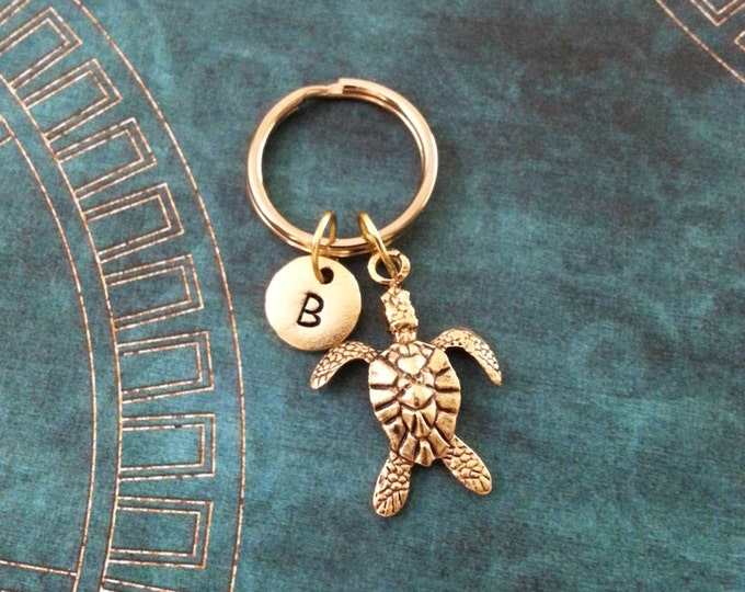 Turtle Keychain, Turtle Charm, Animal Keychain, Personalized Keychain ...