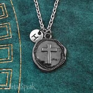 Black Cross Keychain SMALL Gunmetal Cross Keyring Coin Charm Christian ...