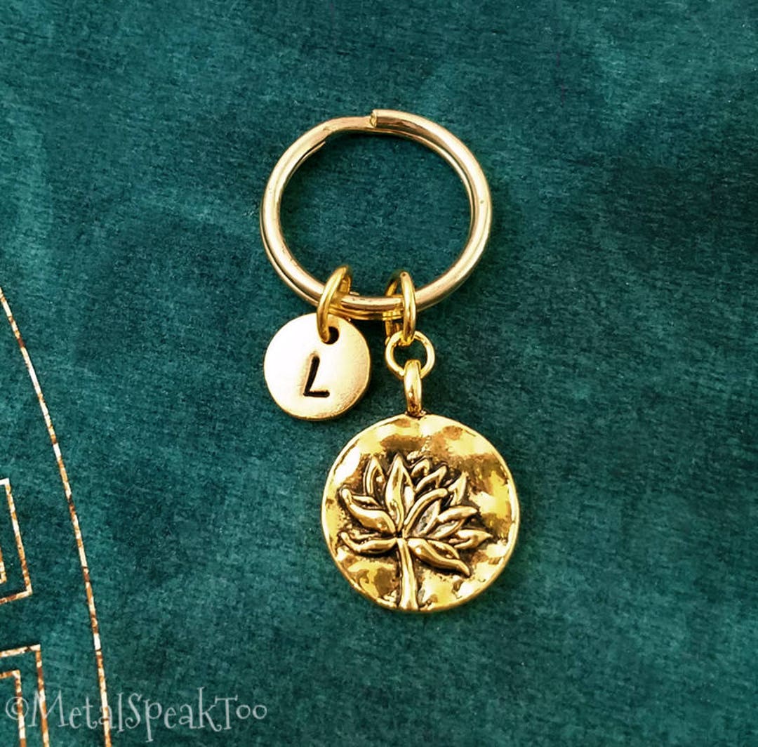 Lotus Keychain SMALL Lotus Flower Keychain Meditation Keychain Yoga ...