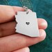 Arizona Keychain Personalized Hand Stamped Silver Arizona Keyring Long ...