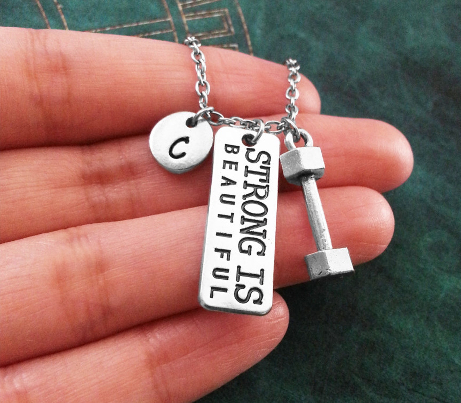 Strong is Beautiful Keychain SMALL Dumbbell Keychain Weight | Etsy