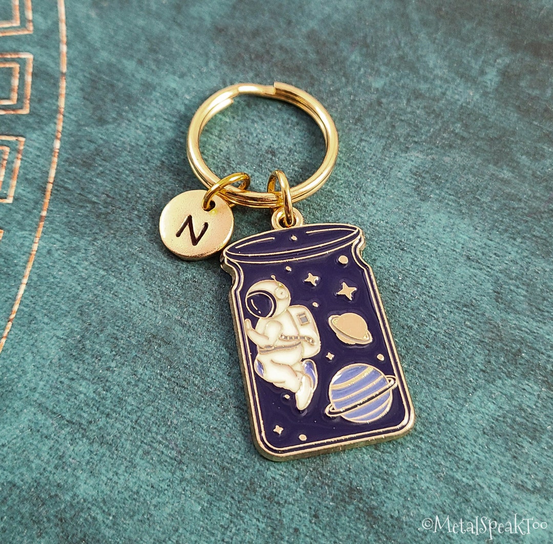Astronaut Keychain SMALL Space Jar Keychain Cosmic Keychain Space ...