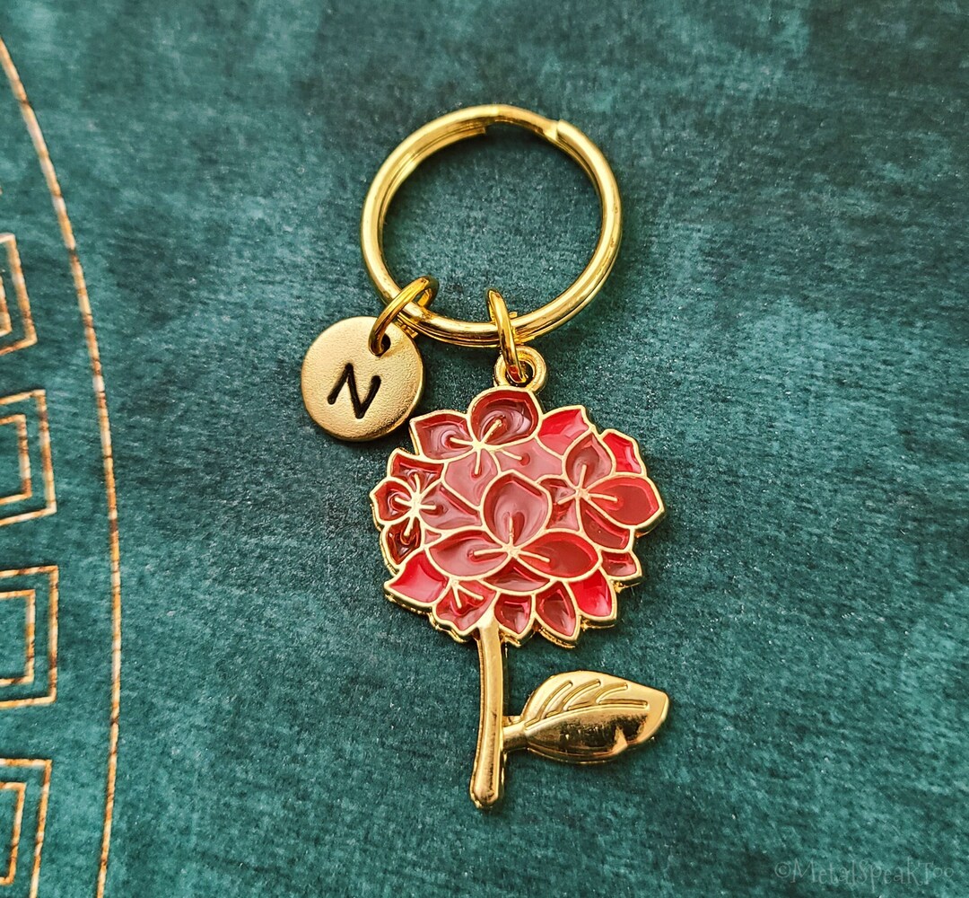 Hydrangea Keychain SMALL Hydrangea Keyring Flower Keychain Gardening ...