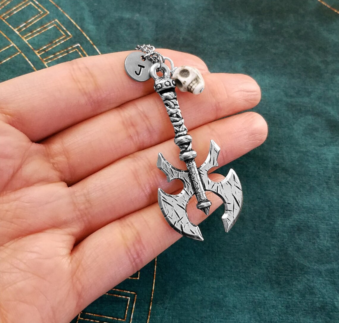 Labrys Keychain SMALL Skull Keychain Double Sided Axe Keychain - Etsy