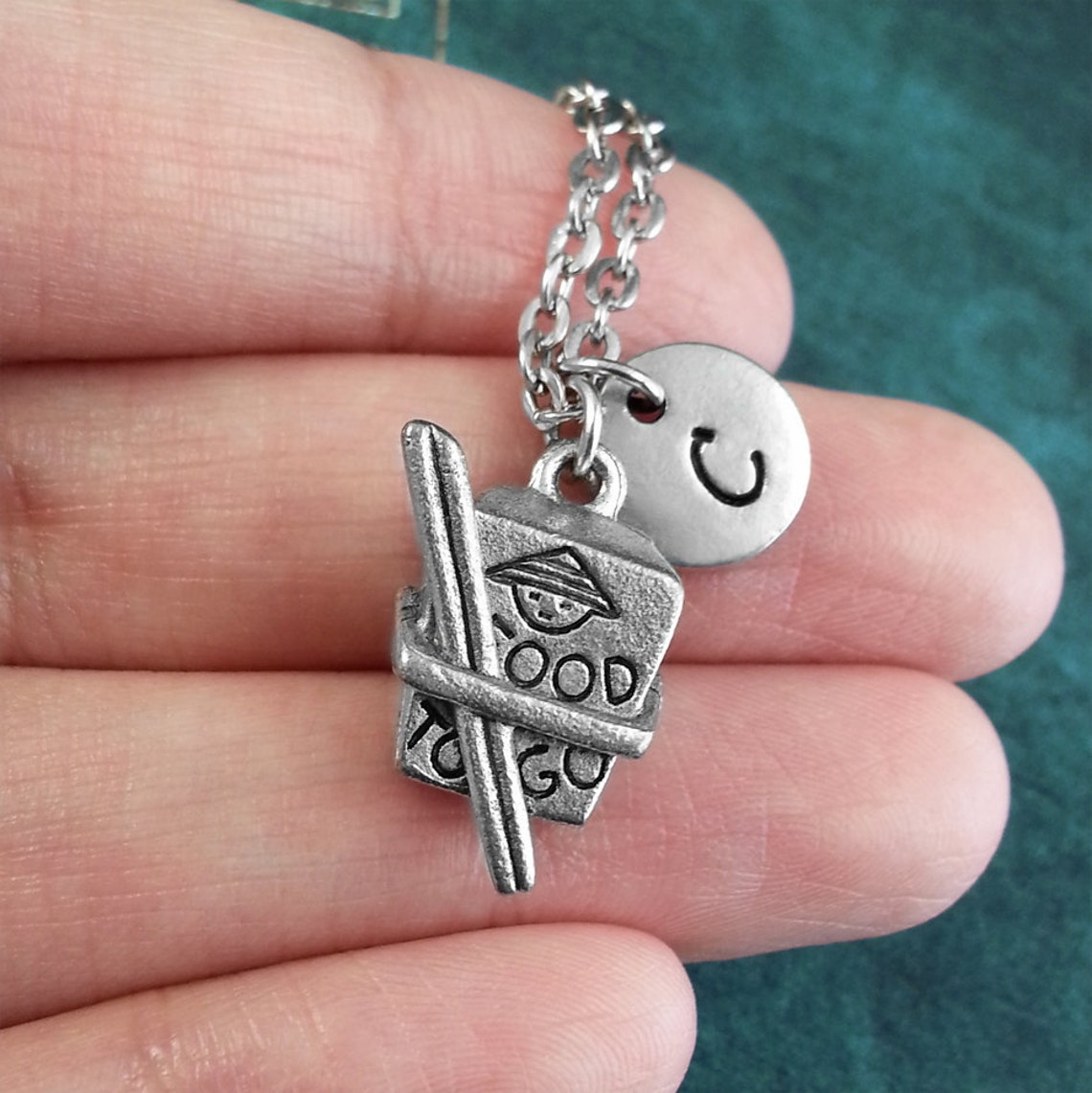 Chinese Food Keychain VERY SMALL Silver Chinese Keychain Personalized ...