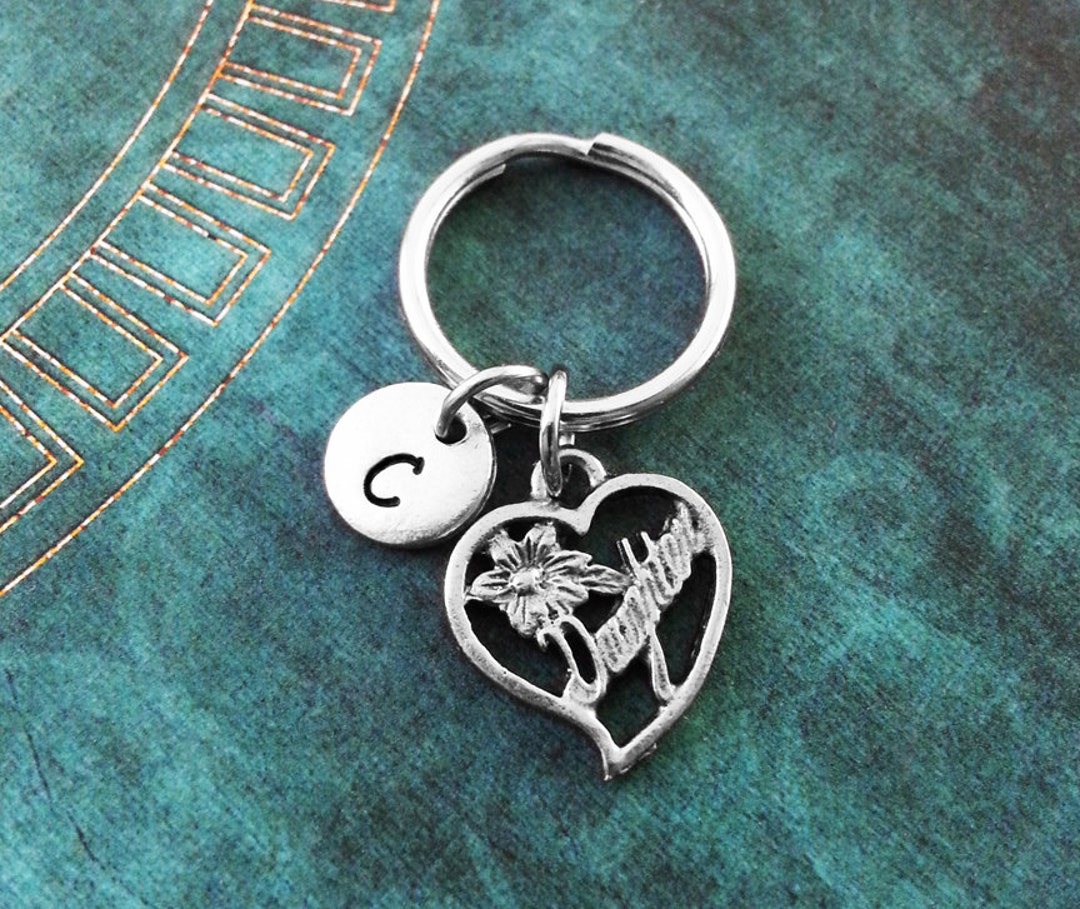 Daughter Keychain VERY SMALL Silver Daughter Keyring Personalized ...