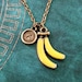 Banana Keychain, SMALL Bunch of Bananas Keychain, Personalized Keyring ...