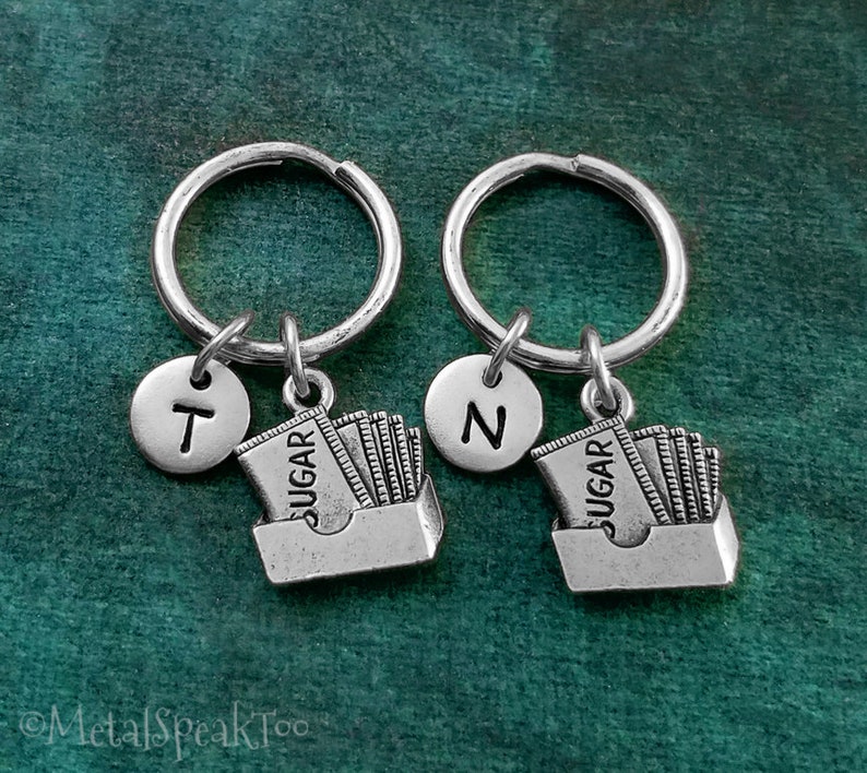 Sugar Keychain SET of 2 SMALL Sugar Packet Charm Keychains Best Friend ...