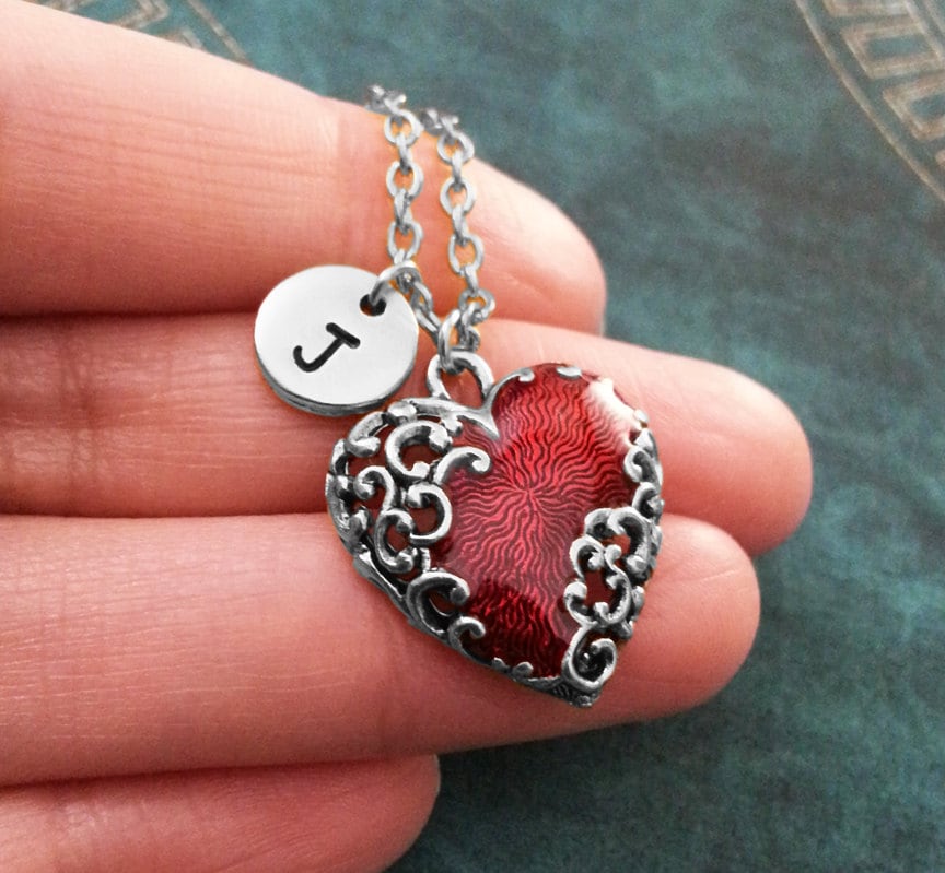 Red Heart Keychain SMALL Heart Keyring Girlfriend Keychain | Etsy