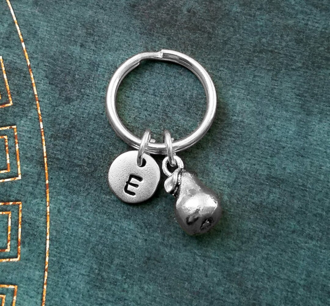 Pear Keychain VERY SMALL Pear Charm Keychain Pear Keyring Fruit ...