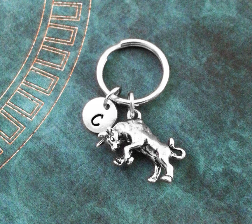 Bull Keychain VERY SMALL Bull Keyring Personalized Keychain | Etsy