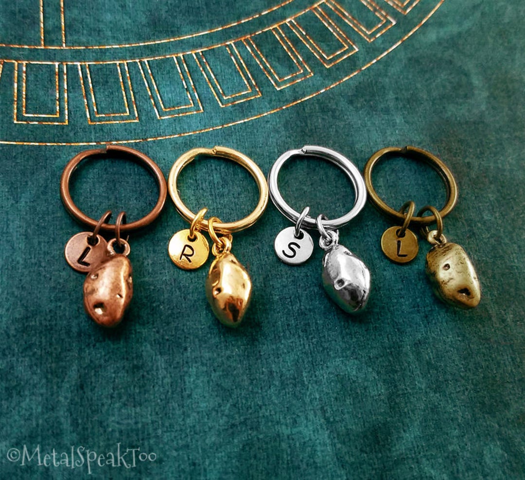 Potato Keychains SET of 4 SMALL Potato Charm Keychains Potatoes Keyring ...