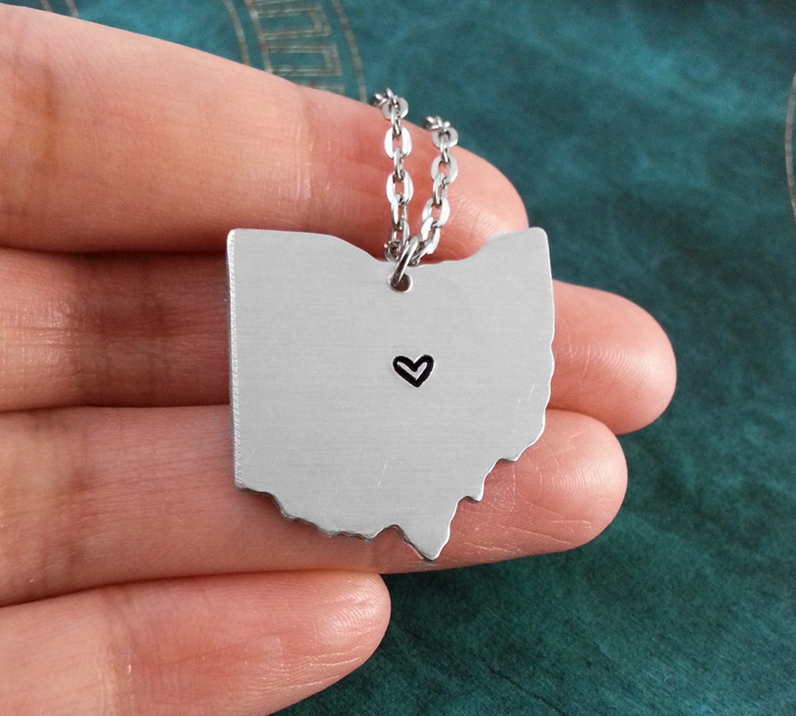 Ohio Keychain Personalized Hand Stamped Ohio Keyring Long - Etsy
