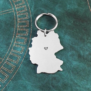 Germany Keychain Personalized Hand Stamped Germany Keyring Long ...