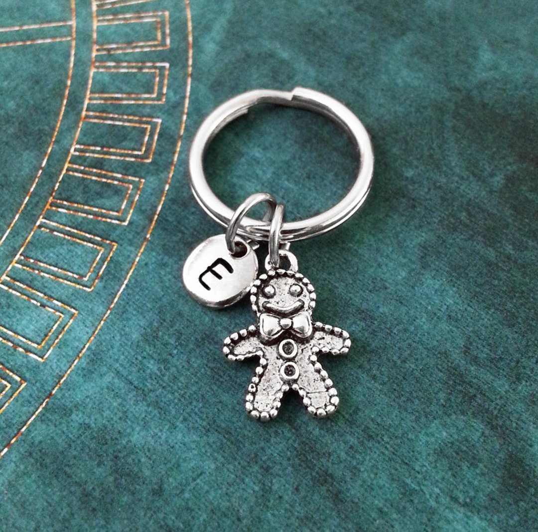 Gingerbread Man Keychain, Personalized Keychain, SMALL Gingerbread Man ...