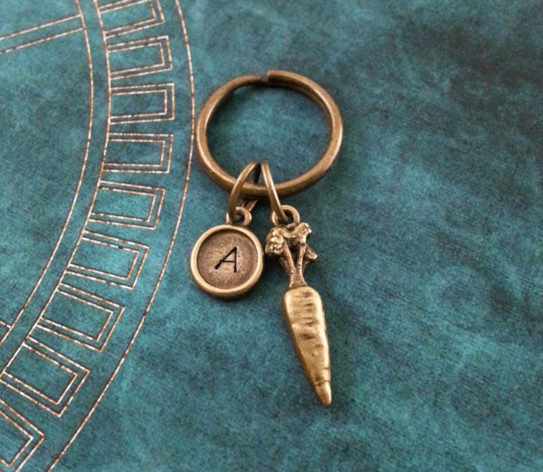Carrot Keychain VERY SMALL Carrot Keyring Personalized Keychain Easter ...