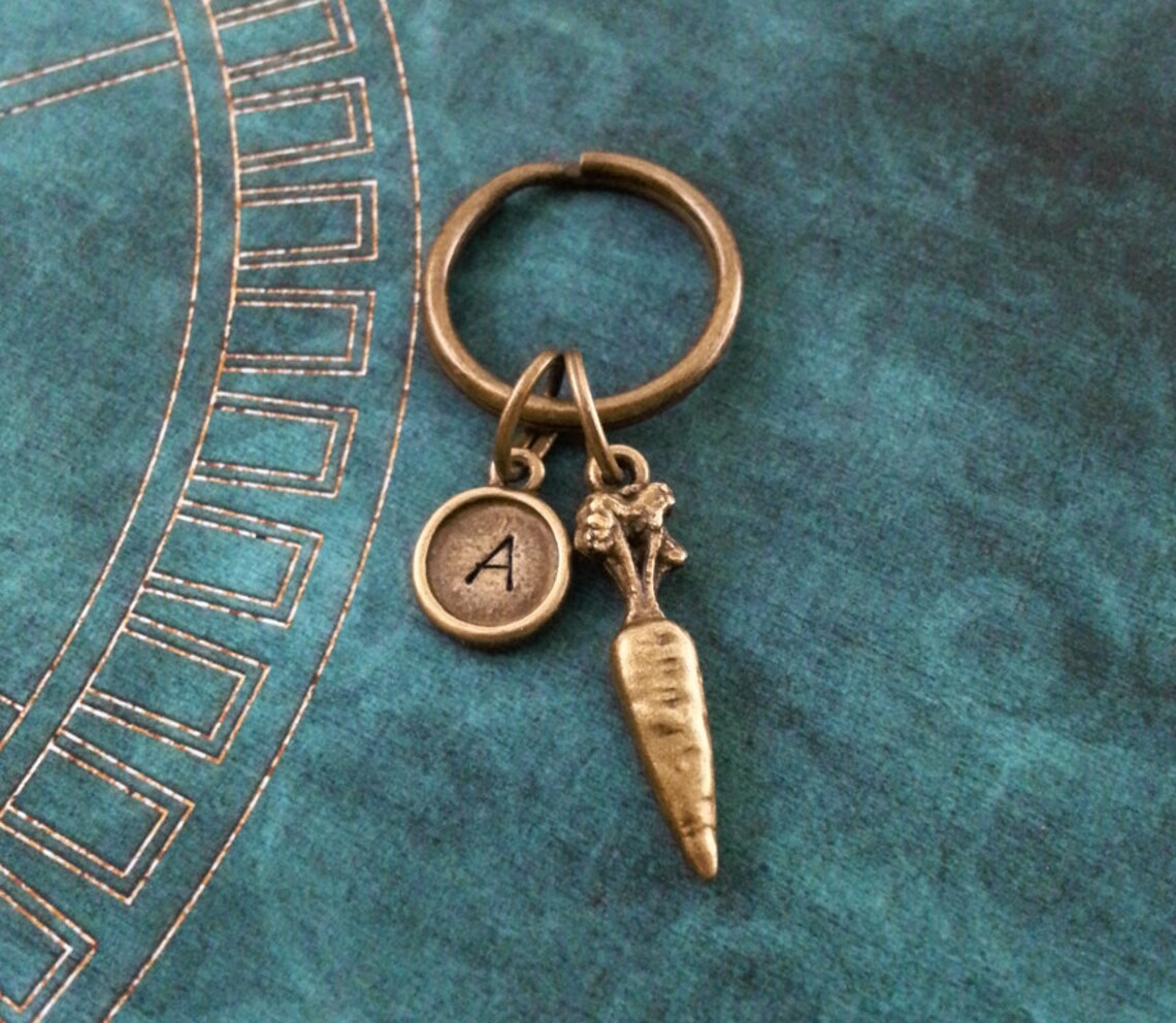 Carrot Keychain VERY SMALL Carrot Keyring Personalized Keychain Easter ...