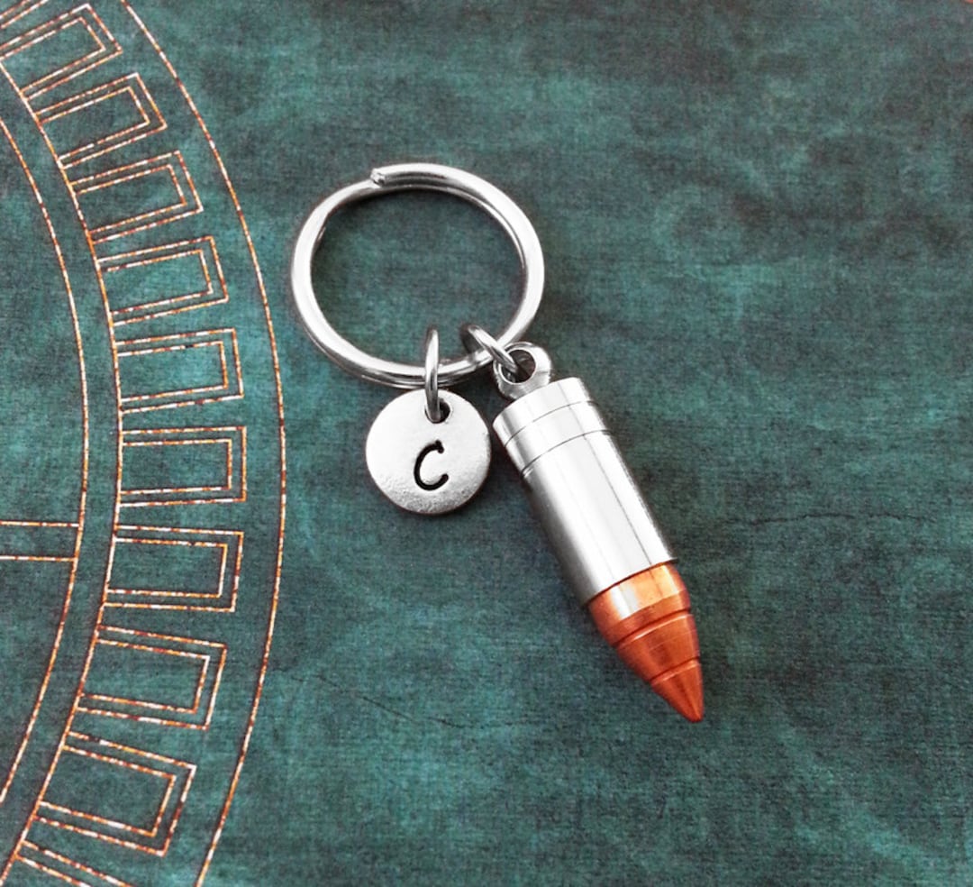 Copper Tip Bullet Keychain SMALL Bullet Keyring Personalized Keychain ...