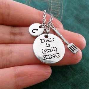 Dad is Grill King Keychain SMALL Dad Keyring Spatula Keychain Fathers ...