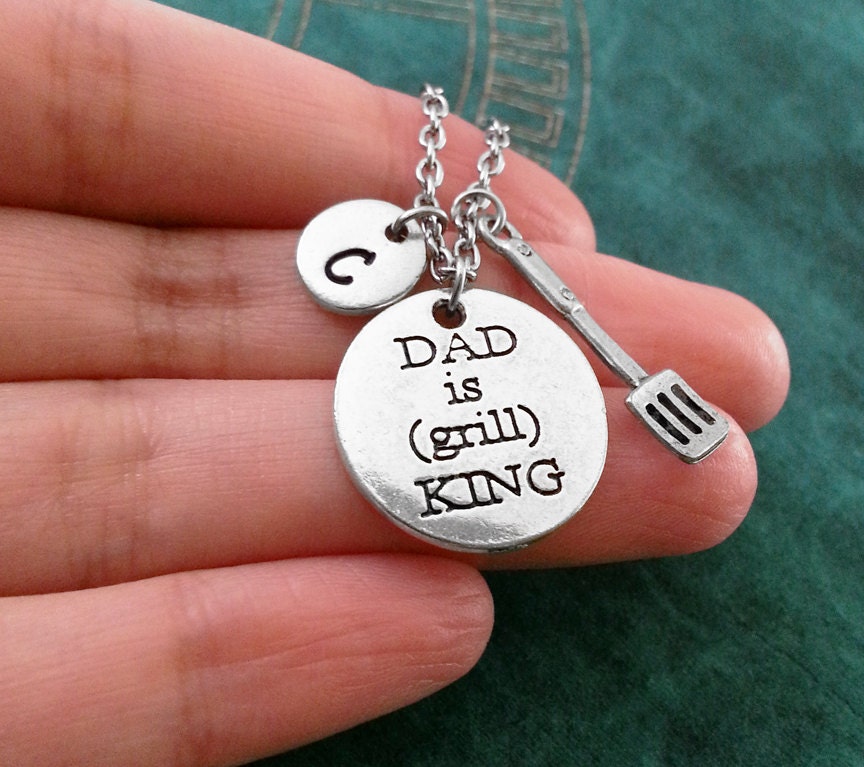 Dad is Grill King Keychain SMALL Dad Keyring Spatula Keychain | Etsy