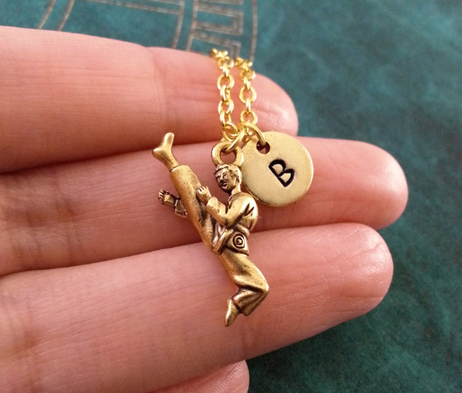 Karate Keychain SMALL Gold Karate Keyring Custom Keyring - Etsy