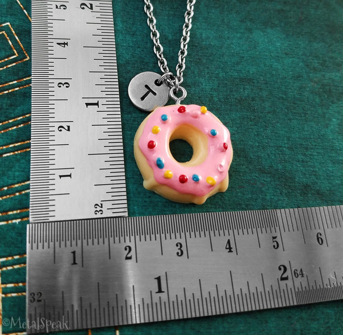 Donut Keychain SMALL Pink Donut Keyring Donut with Sprinkles | Etsy