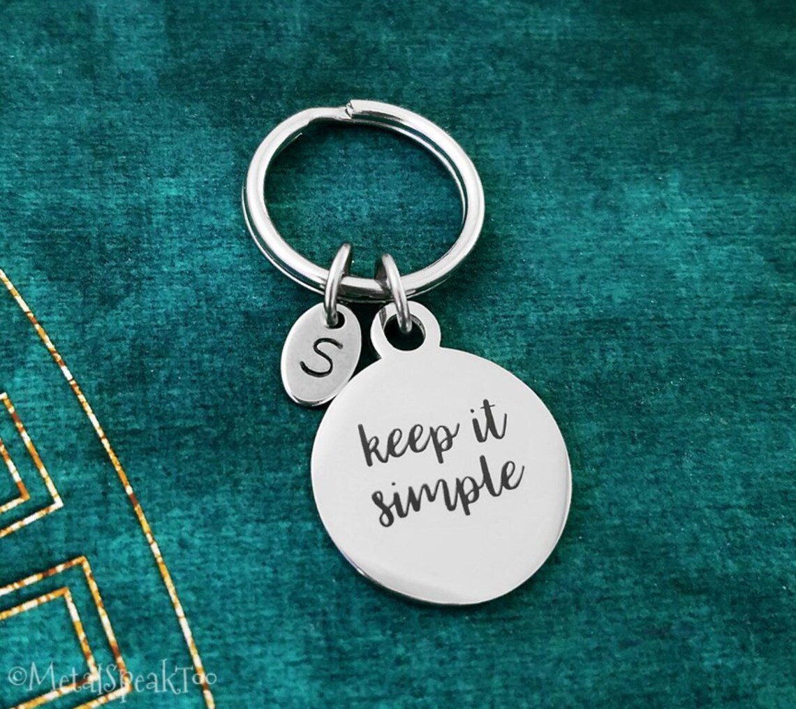 Keep It Simple Keychain SMALL Engraved Keychain Personalized Initial ...